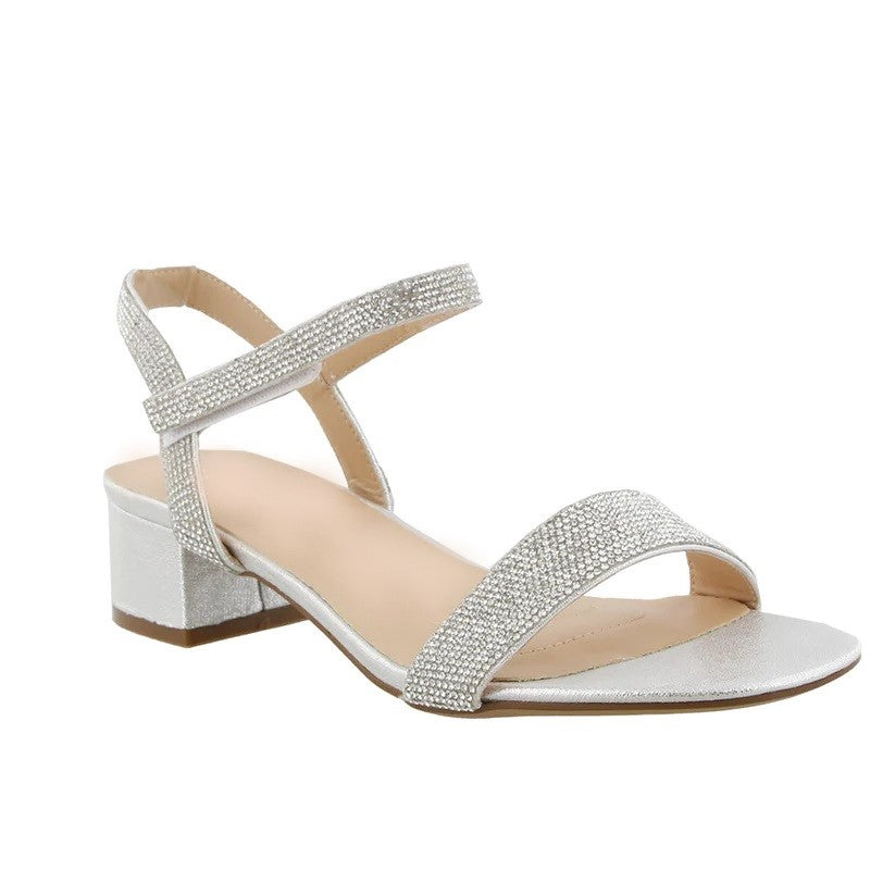 Beth Silver Low Heel Formal Shoe | Lizzy's by Cathy Allan